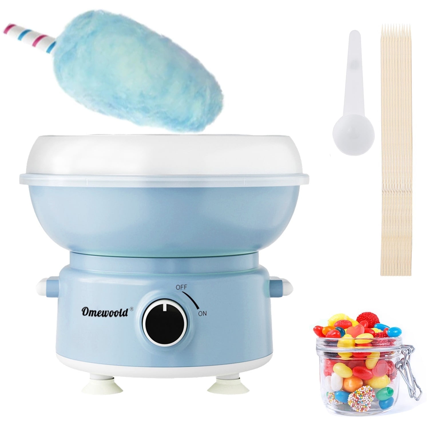 Cotton Candy Maker for Kids & Adults, with Sugar Spoon & 10 Sticks ...