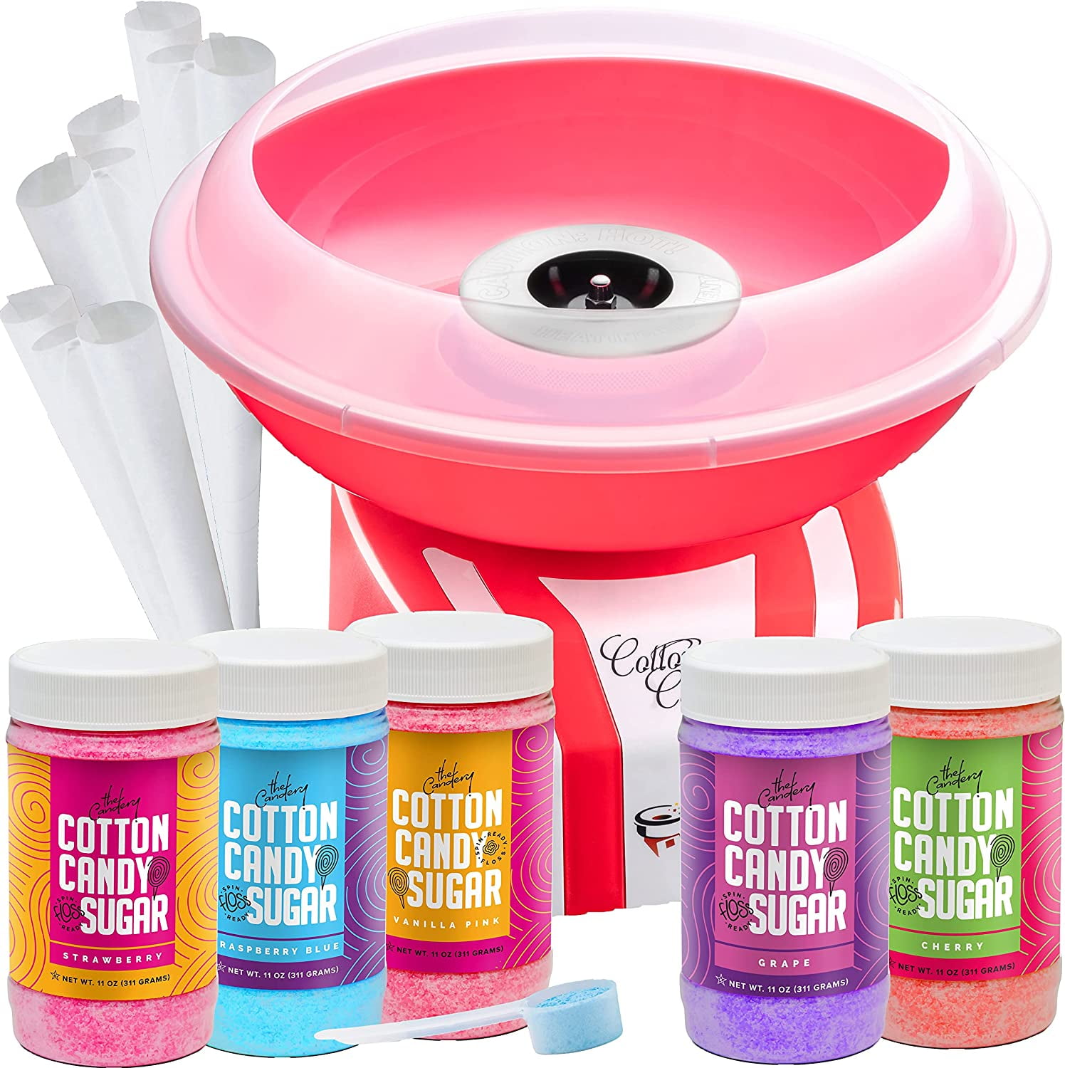 Cotton Candy Machine and Floss Bundle- Bright, Colorful Style- Sugar ...