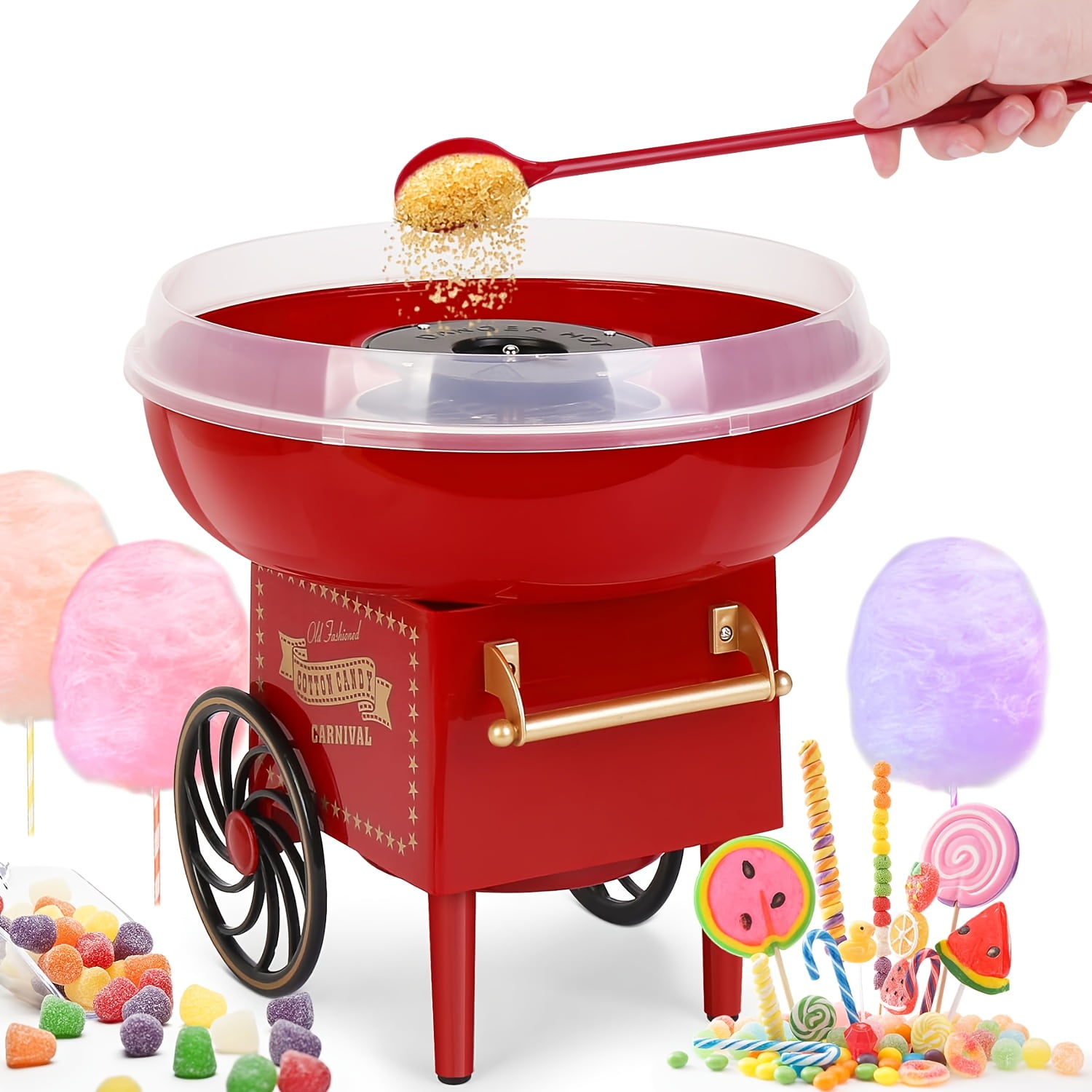 Cotton Candy Machine Kit, Mini Countertop Cotton Candy Maker Homemade ...