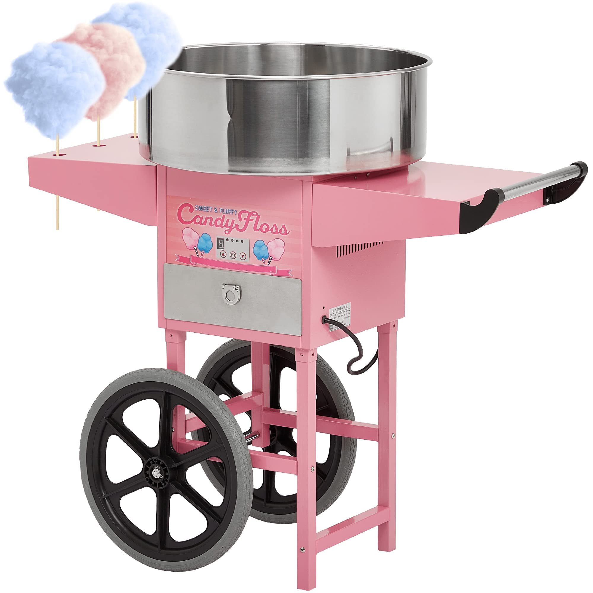 Cotton Candy Machine with Cart, Electric Cotton Candy Maker with 20 ...