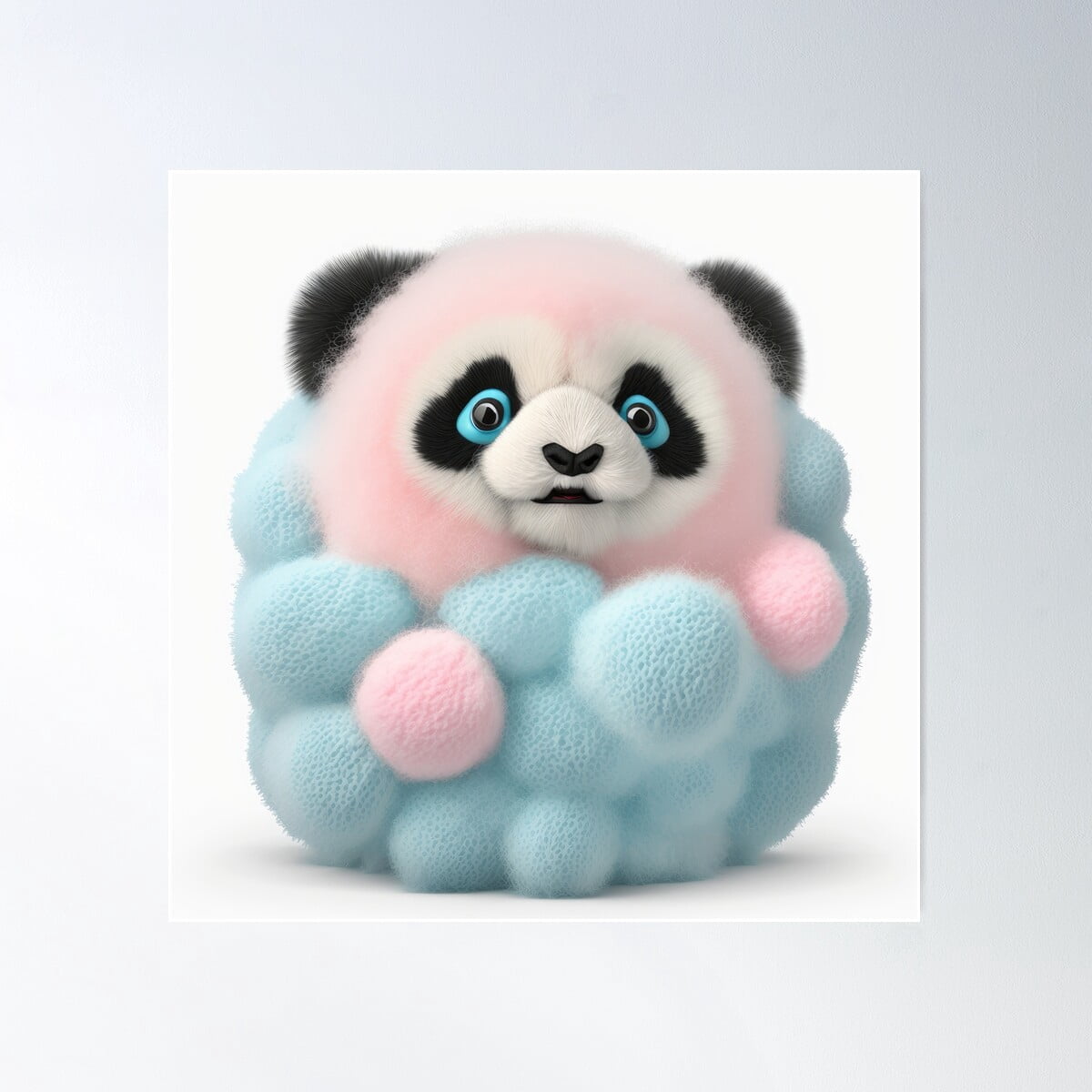 Cotton Candy Panda Cute Panda Nursery Poster Wall Art, Modern Wall ...