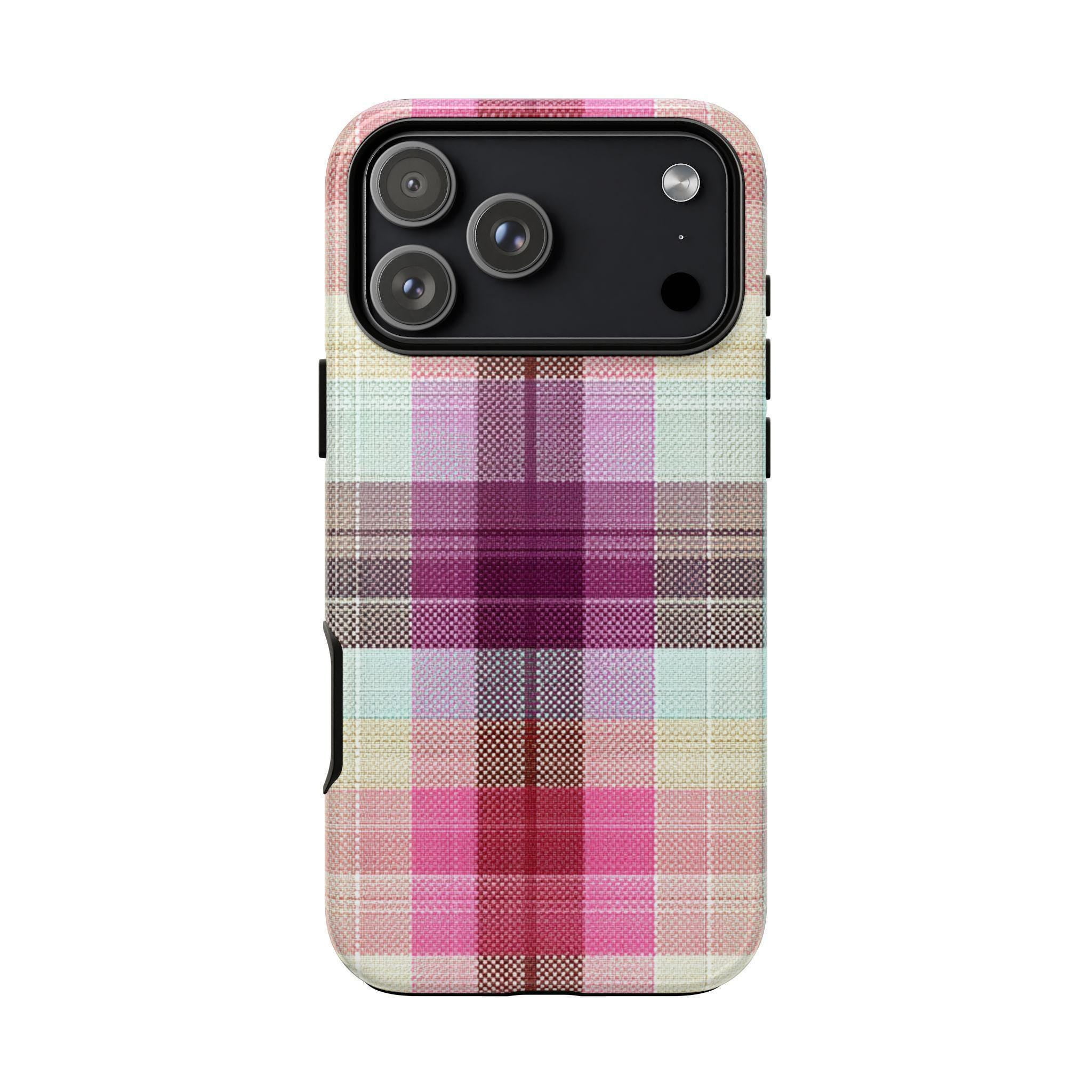 Cotton Candy Plaid Pink Cream Soft Pastel Pattern Phone Case 17 16 15 ...