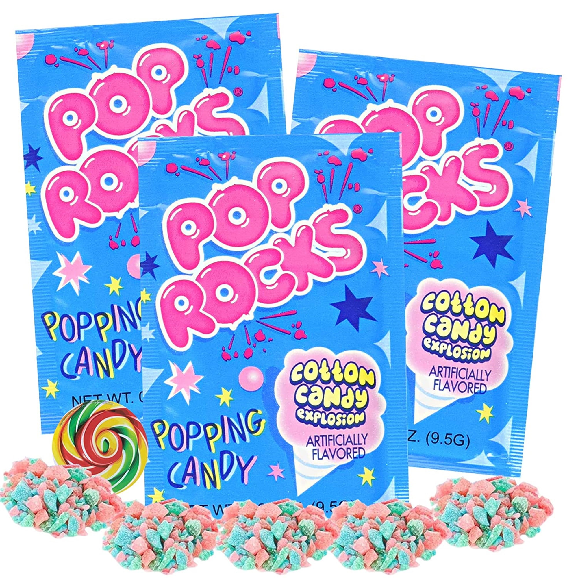 Needzo's Cotton Candy Pop Rocks, Fizzy Birthday Party Treats, Pack of 3 ...