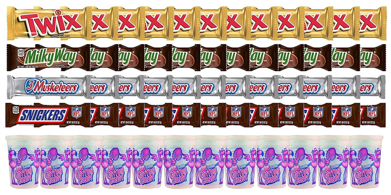 SNICKERS, TWIX, MILKY WAY, 3 MUSKETEERS & Cotton Candy - 60 Full Size ...