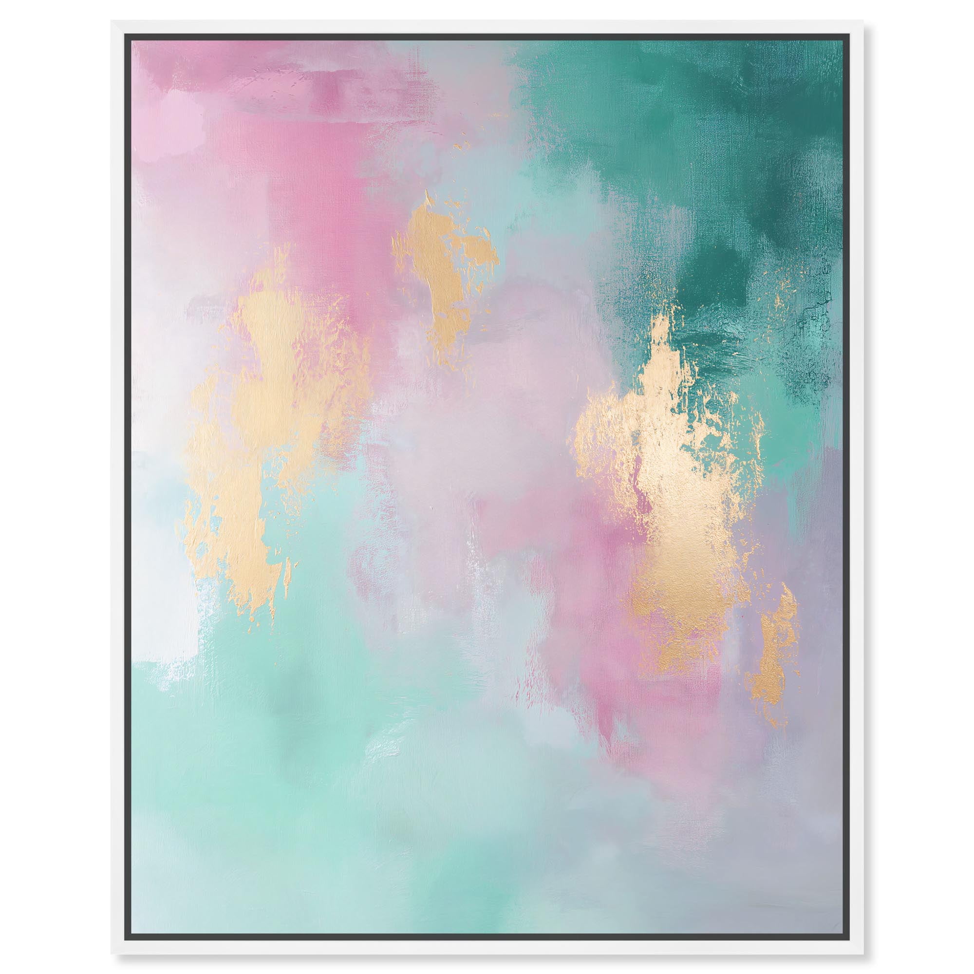 Cotton Candy Skies Canvas Pastel Abstracts by Art Remedy, White Frame ...