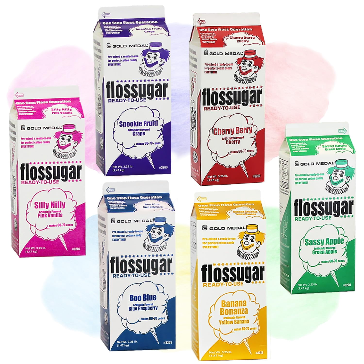 Cotton Candy Party Supplies Cotton Candy Sugar Floss 6-Pack - 52oz ...