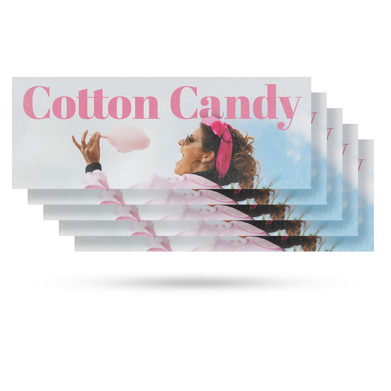 Cotton Candy Vinyl Decal 5 Pack of 12 Inch x 5 Inch Weatherproof Heavy ...