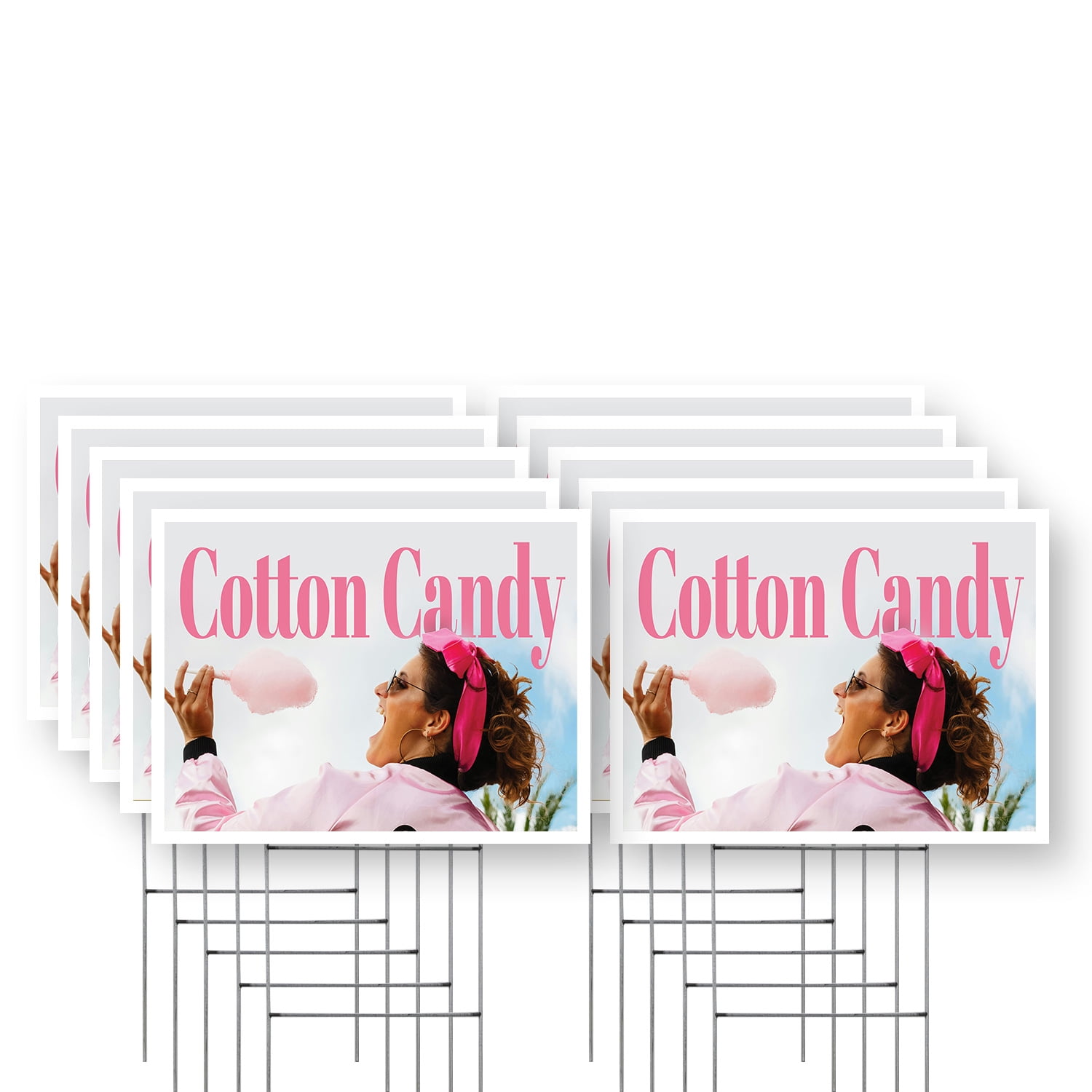 Cotton Candy Yard Sign 10 Pack of 12 Inch x 16 Inch Double Sided ...