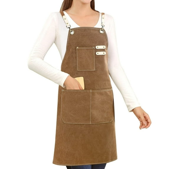 Cotton Canvas Cross Back Apron For Gardening Garden Chef Bartender Work ...