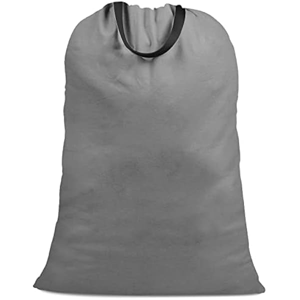 Cotton Canvas Laundry Bag with Handles & Drawstring Straps, Heavy Duty ...
