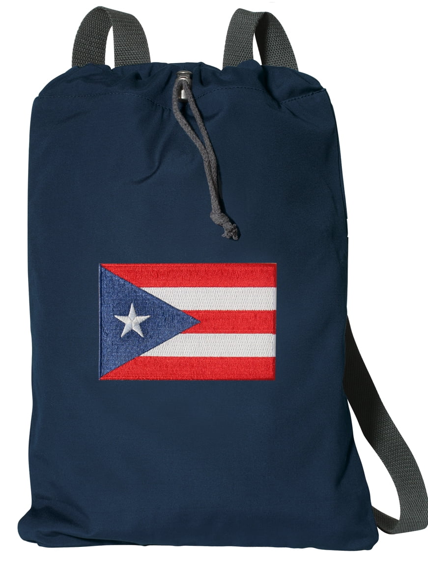 Cotton Canvas Puerto Rico Flag Backpack Natural Fiber Puerto Rico Flag ...