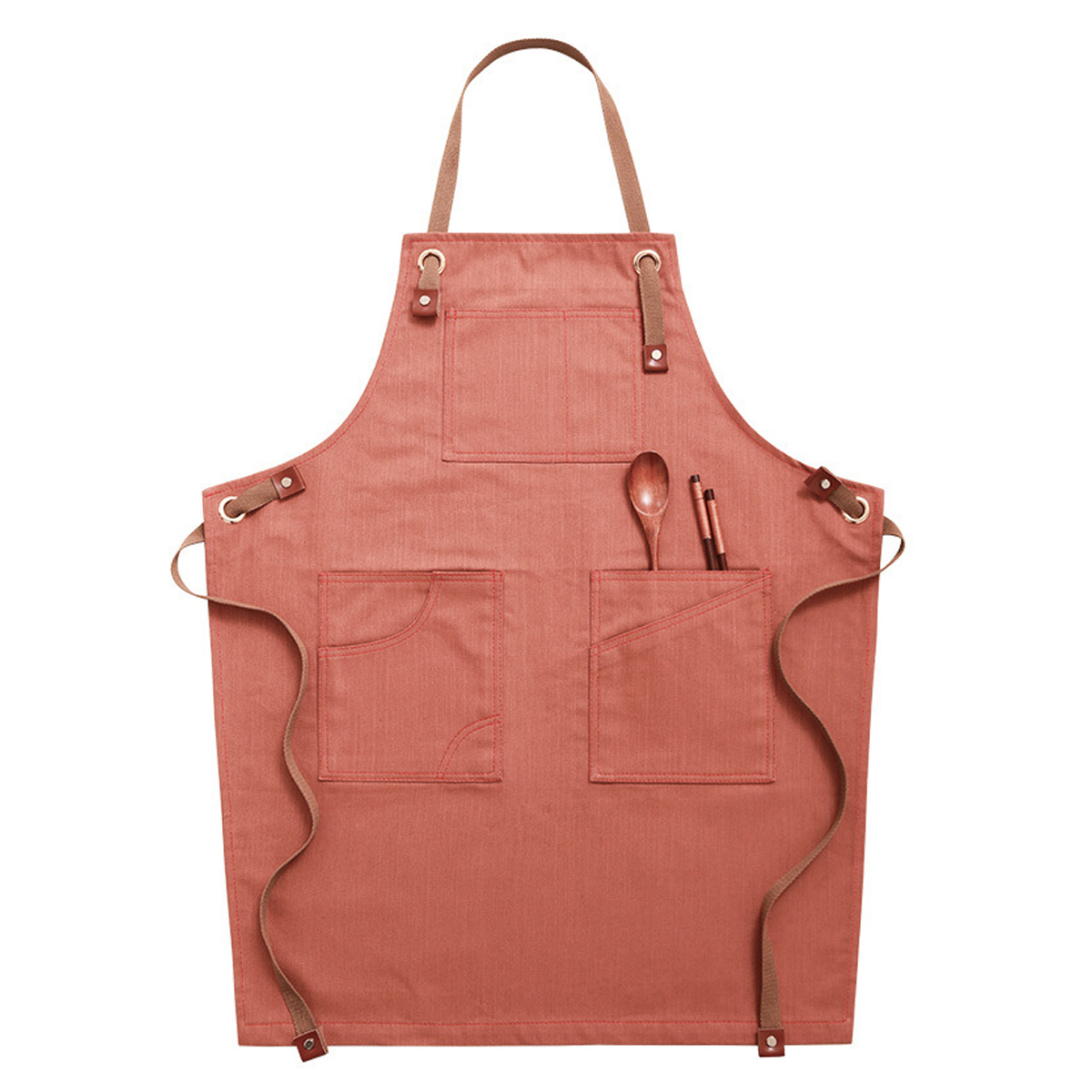 Cotton Canvas Tool Apron with 4 Pockets Waterproof Adjustable Canvas ...