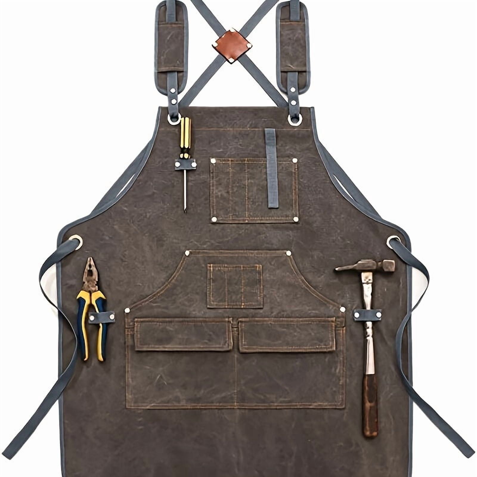 Cotton Canvas Work Apron with Multiple Pockets - Walmart.com