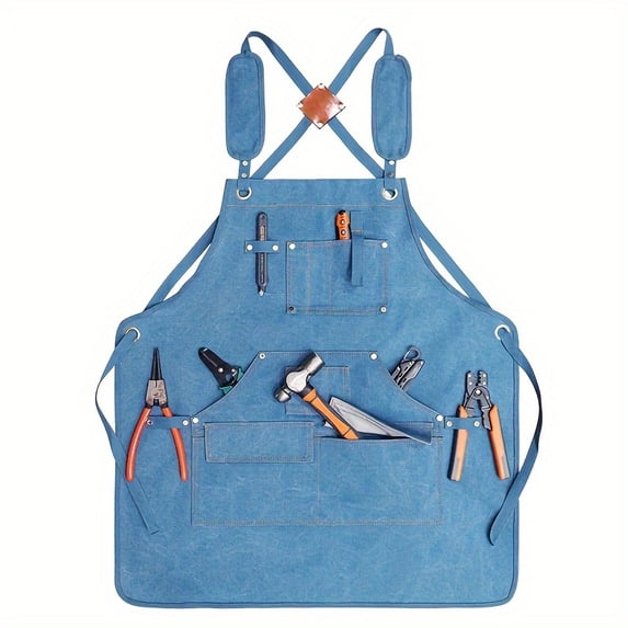 Cotton Canvas Work Apron with Multiple Pockets - Walmart.com