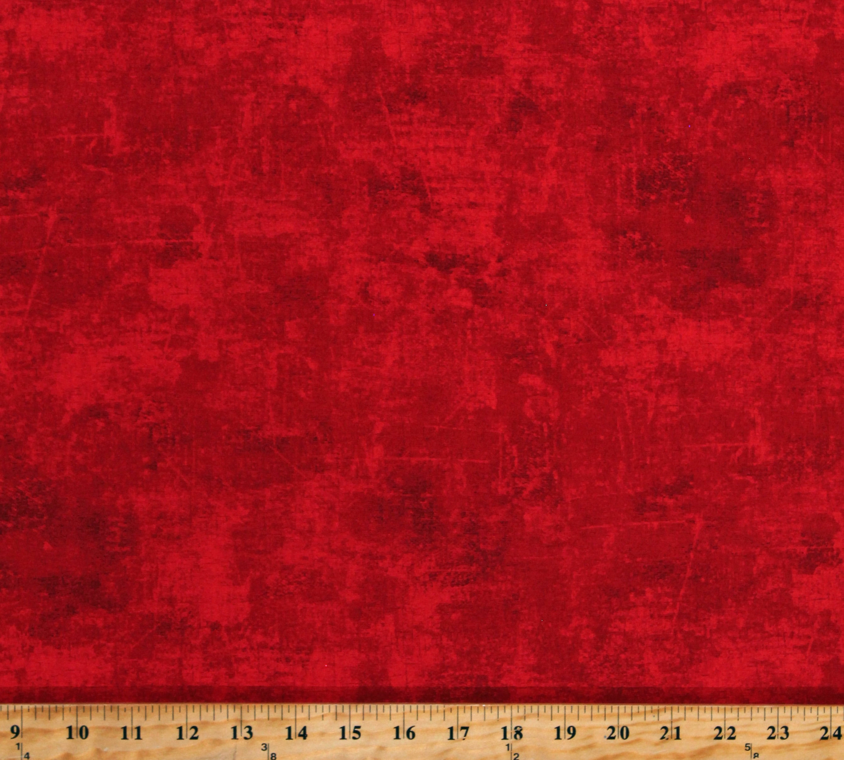Cotton Cardinal Red Textured Mottled-Look Blender Cotton Fabric Print ...