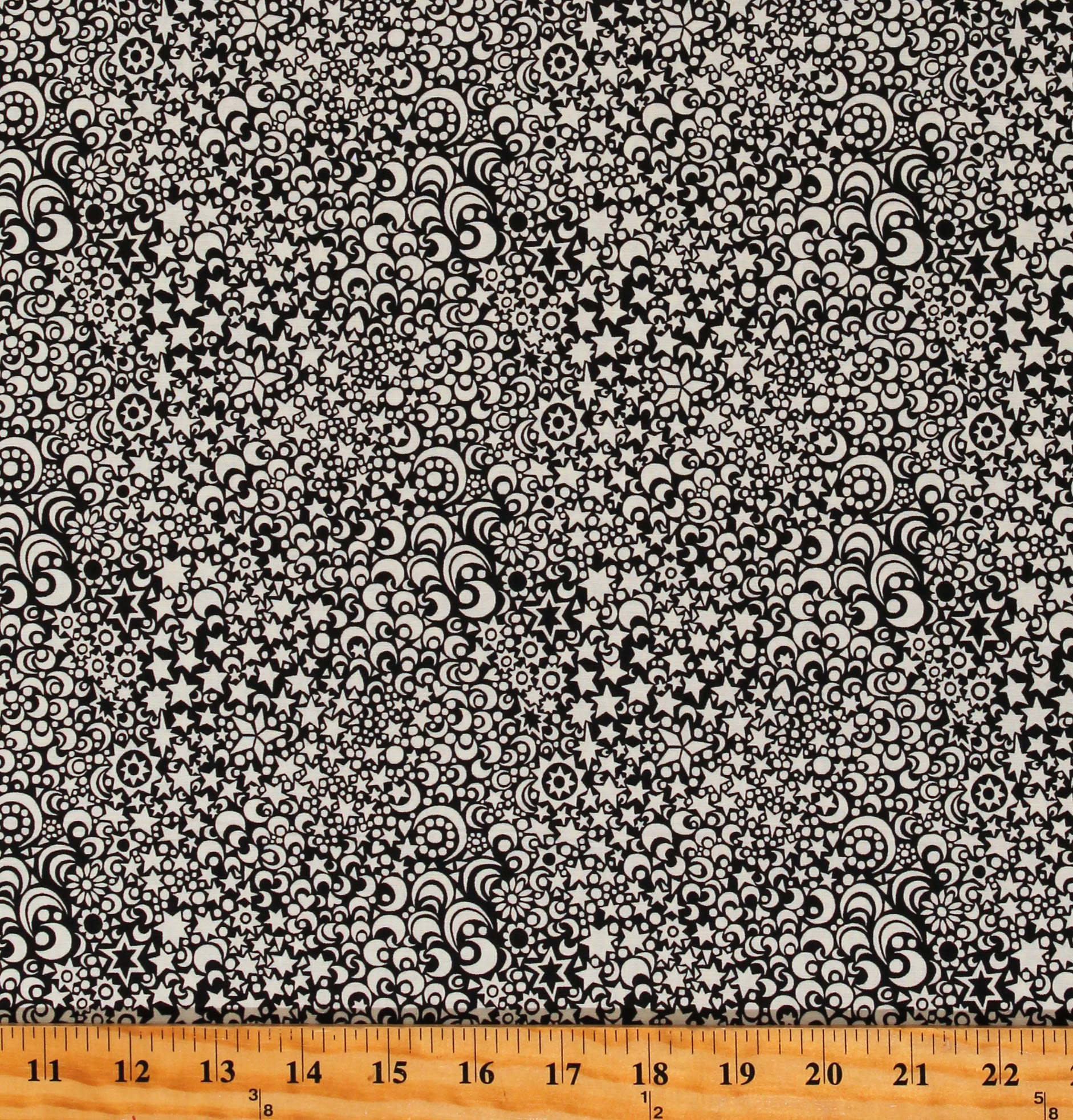 Cotton Celeste Celestial Stars Crescent Full Moons Astronomy Nighttime ...