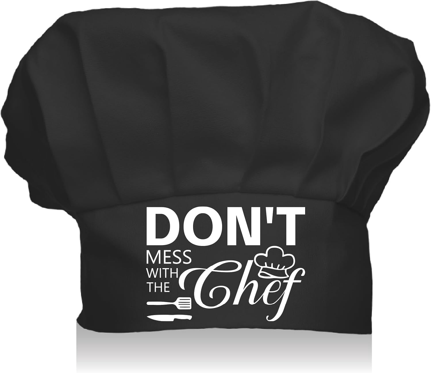 Cotton Chef Hat Black Cook Hats Adjustable Reusable Washable Elastic ...