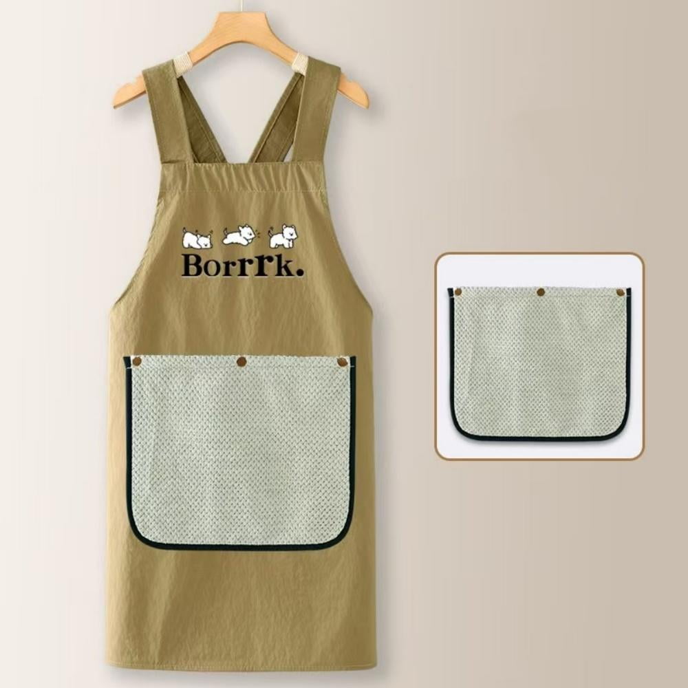 Cotton Cloth Kitchen Apron with Removable Hand Towel Women Men Solid ...