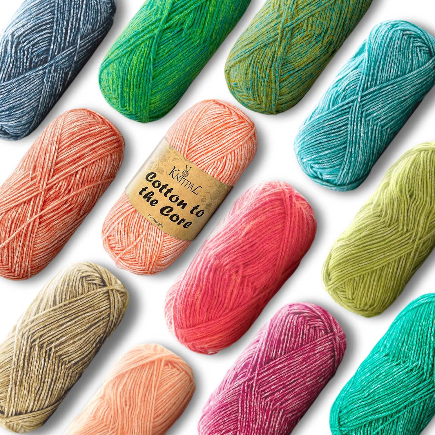 Cotton to The Core Cotton Yarn for Crocheting, 12-Pack (1704 Yds / 600G ...