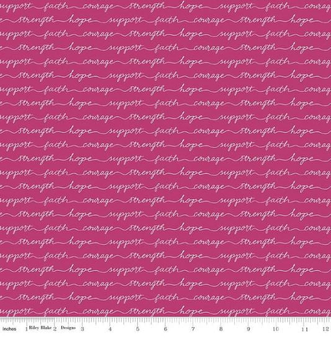 Cotton Courage Faith Support Hope Words Script Breast Cancer Hope in ...