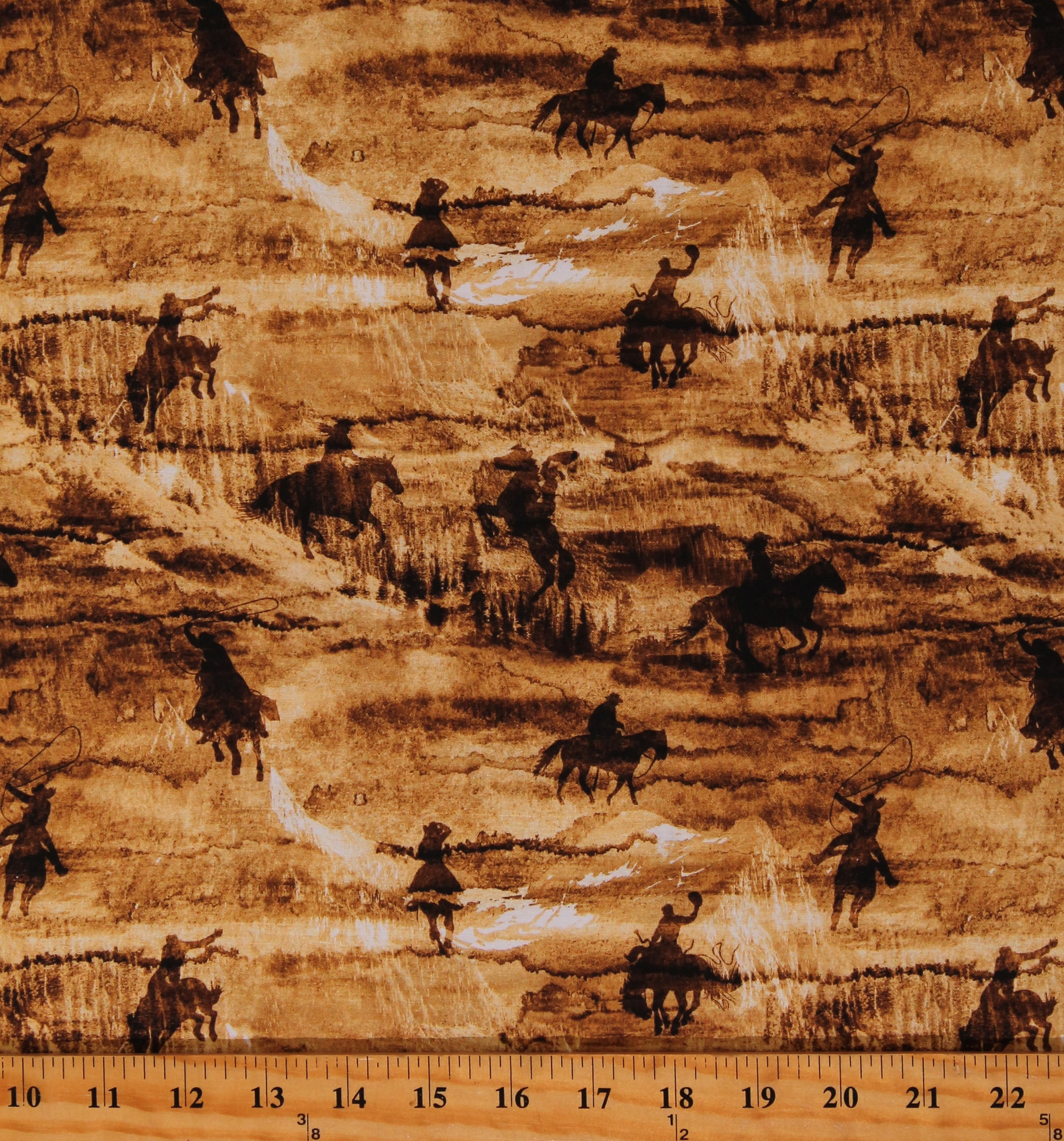 Cotton Cowboy Culture Horses Cowboys Fields Lassos Western Brown Cotton ...