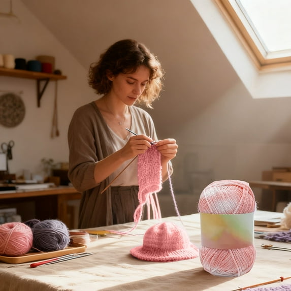 Cotton Crochet & KnittingYarn, Soft Temperature Reactive Yarns, Magic Yarn Heat Sensitive Color ...