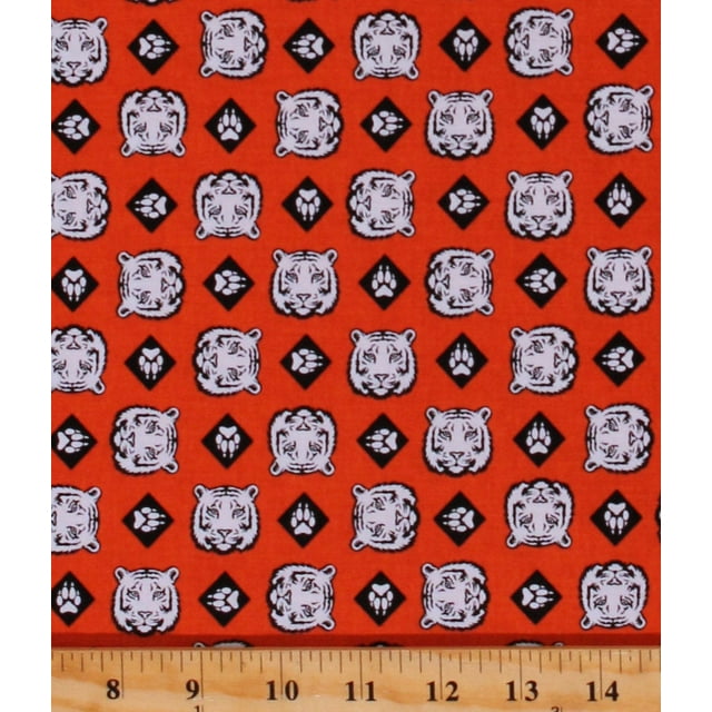 Cotton Cub Scouts Boy Scouts Tigers Paws Allover Pattern Orange Cotton ...