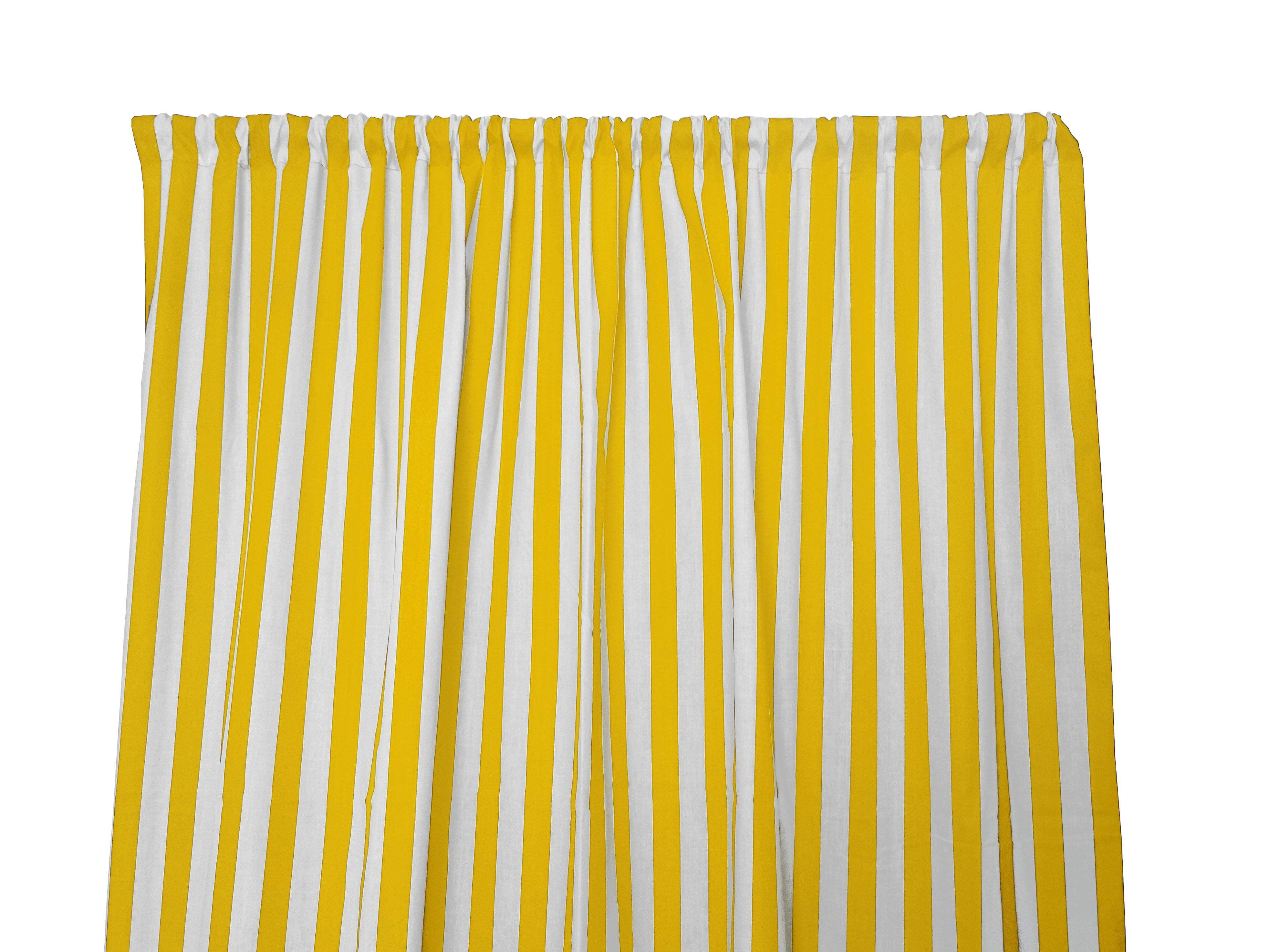 Cotton Curtain Stripe Print 58 Inch Wide /1 Inch Stripe Yellow and ...