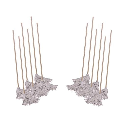 Boardwalk Cotton Deck Mop, #16 White Cotton Head, 50" Wood Handle, 12 ...