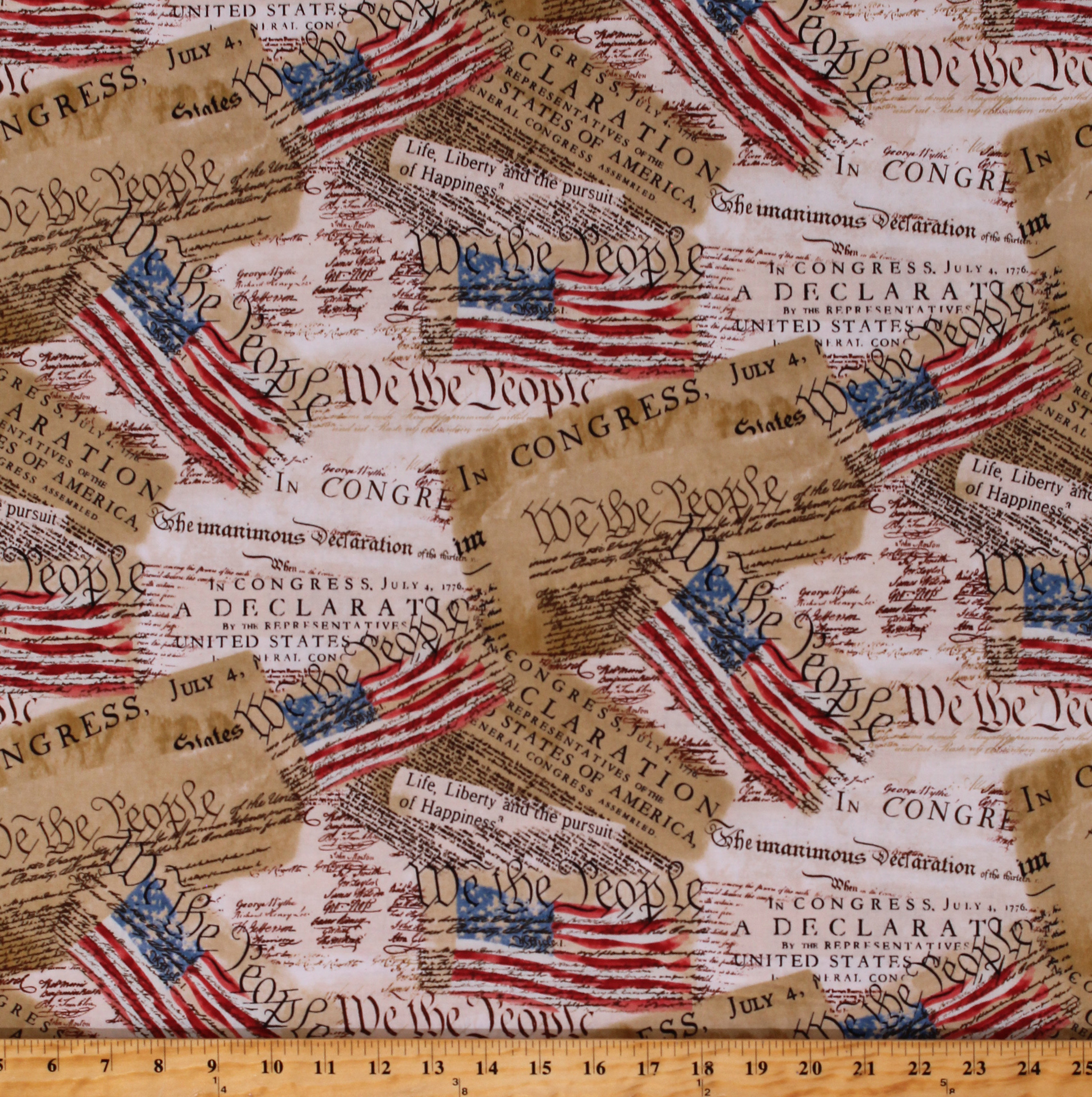 Patriotic Cotton Declaration of Independence American Flag Freedom ...