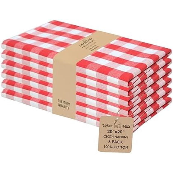 Cotton Dinner Napkins Set of 6, Highly Absorbent 20x20 Inches Premium ...