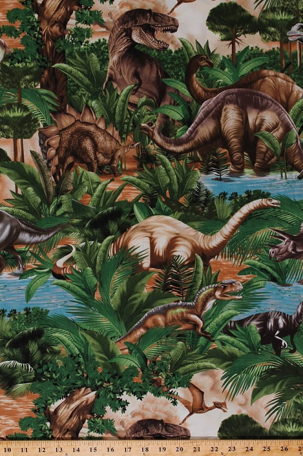 Cotton Dinosaurs Dinosaur Dino T-Rex Pterodactyl Brachiosaurus ...