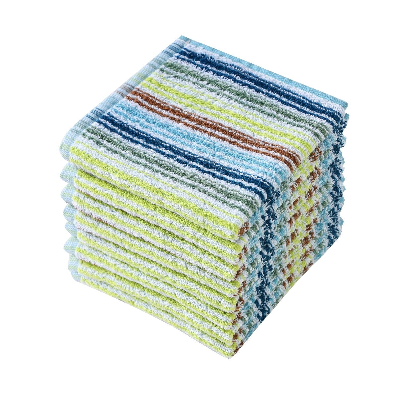 Cotton Dish Cloths for Kitchen Cleaning, Super Absorbent Reusable Dish ...