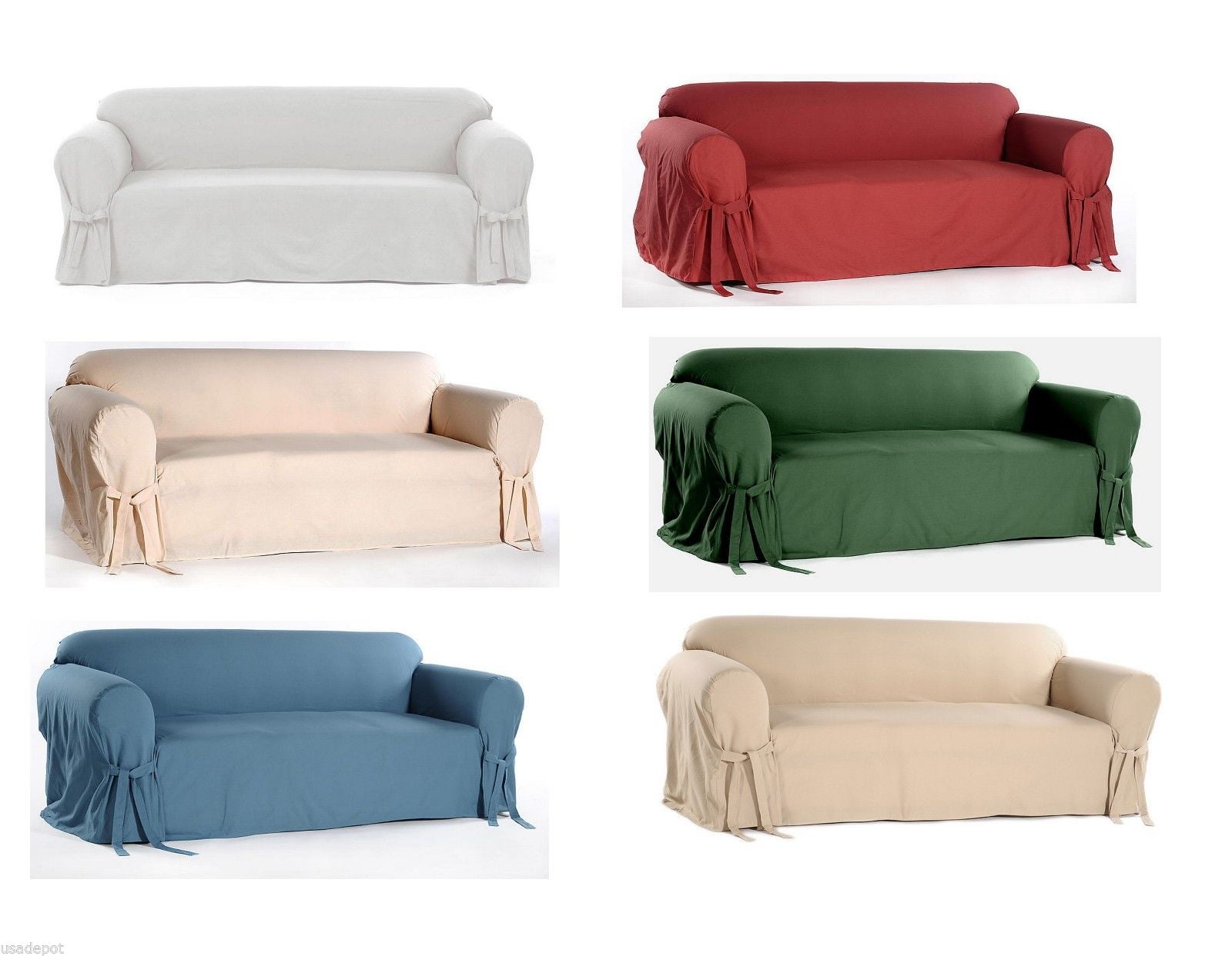 Durable Cotton Dock Round Arm Skirt Slipcovers for Couch, Sofa, Loveseat and Chair - Walmart.com