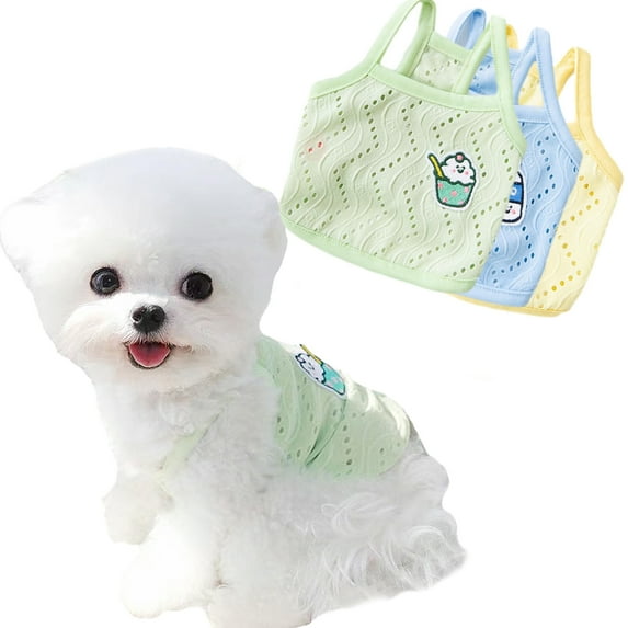 Cotton Dog Shirt 3 Packs Dog Shirt Skirt T Shirts Cotton Vest Puppy ...