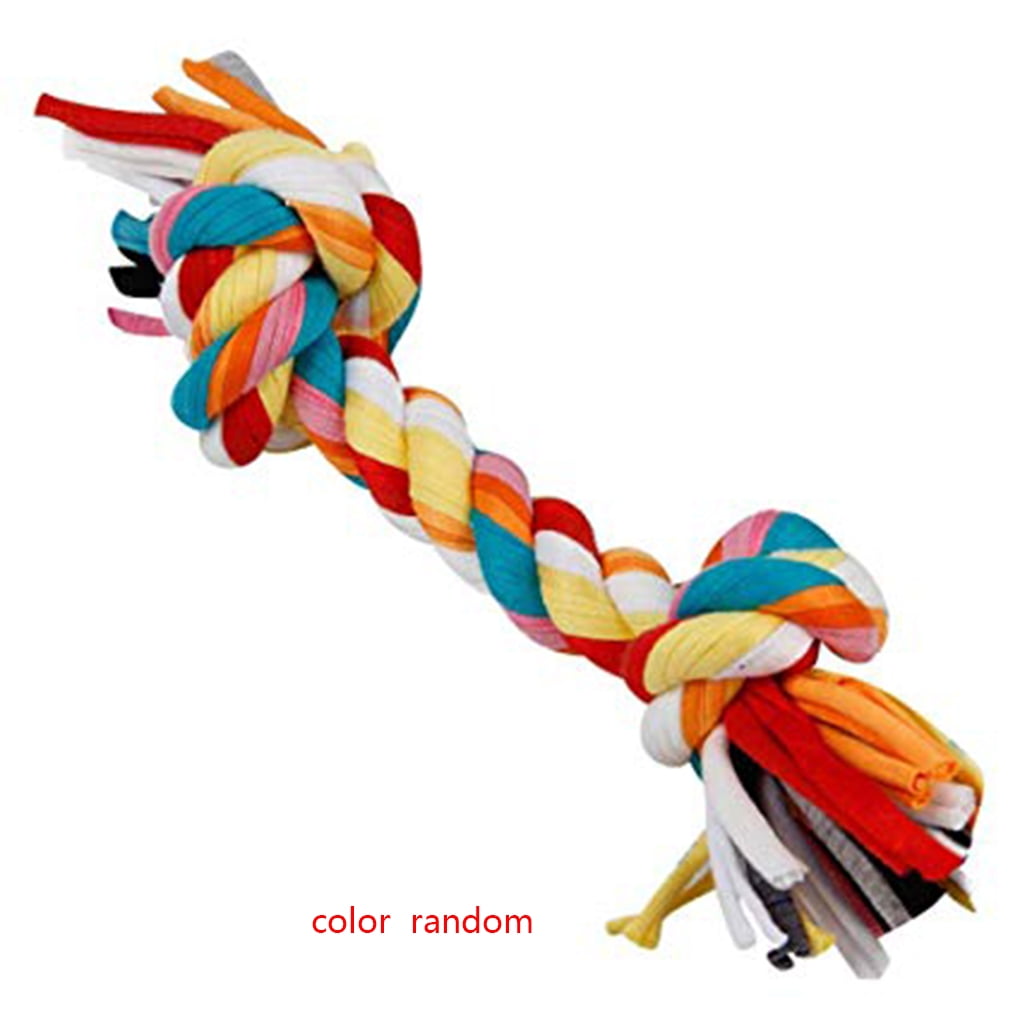 Cotton Double Knot Braided Rope Colorful Bone Tug Dog Chewing Toy Pet ...