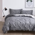 Cotton Duvet Cover Set Leaf Pattern Soft Bedding 3 Pieces Including 2 ...