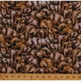 Cotton Elephants African Animals Wildlife Brown Cotton Fabric Print by ...