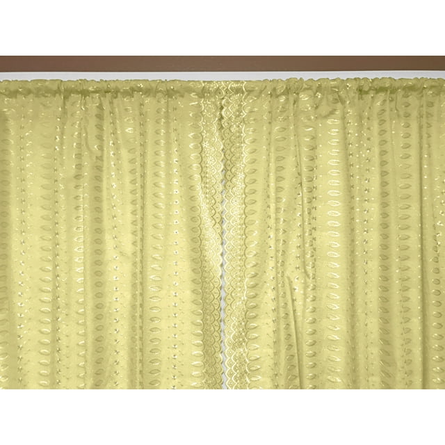 Cotton Eyelet Window Curtains Scalloped Sides (2 Piece Set) 42" Wide ...