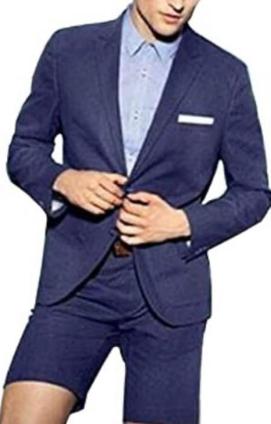 Cotton Fabric Navy Suit - Mens Suits With Shorts - Summer Suit ...