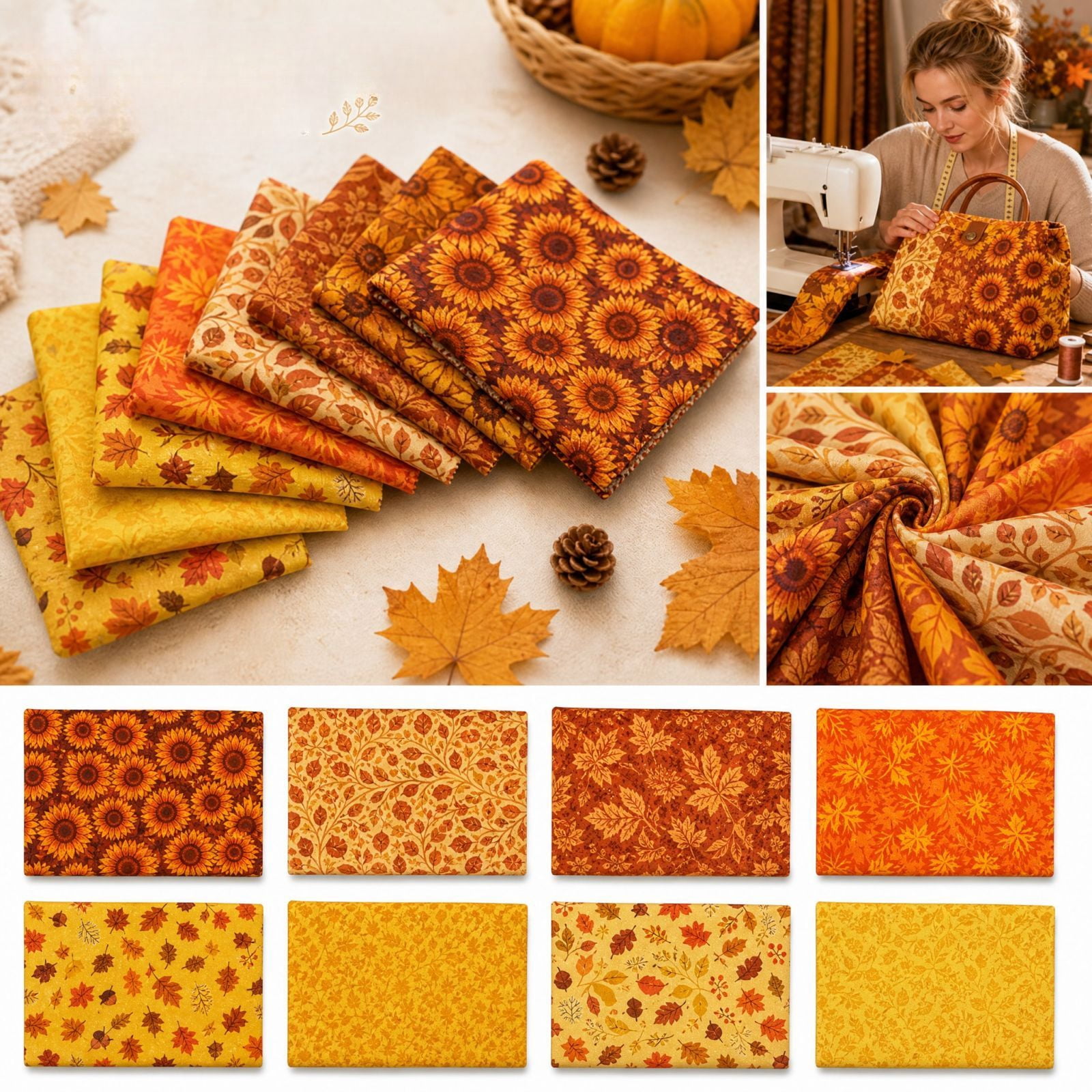 Cotton Fabric Squares 8 Pcs 19.7