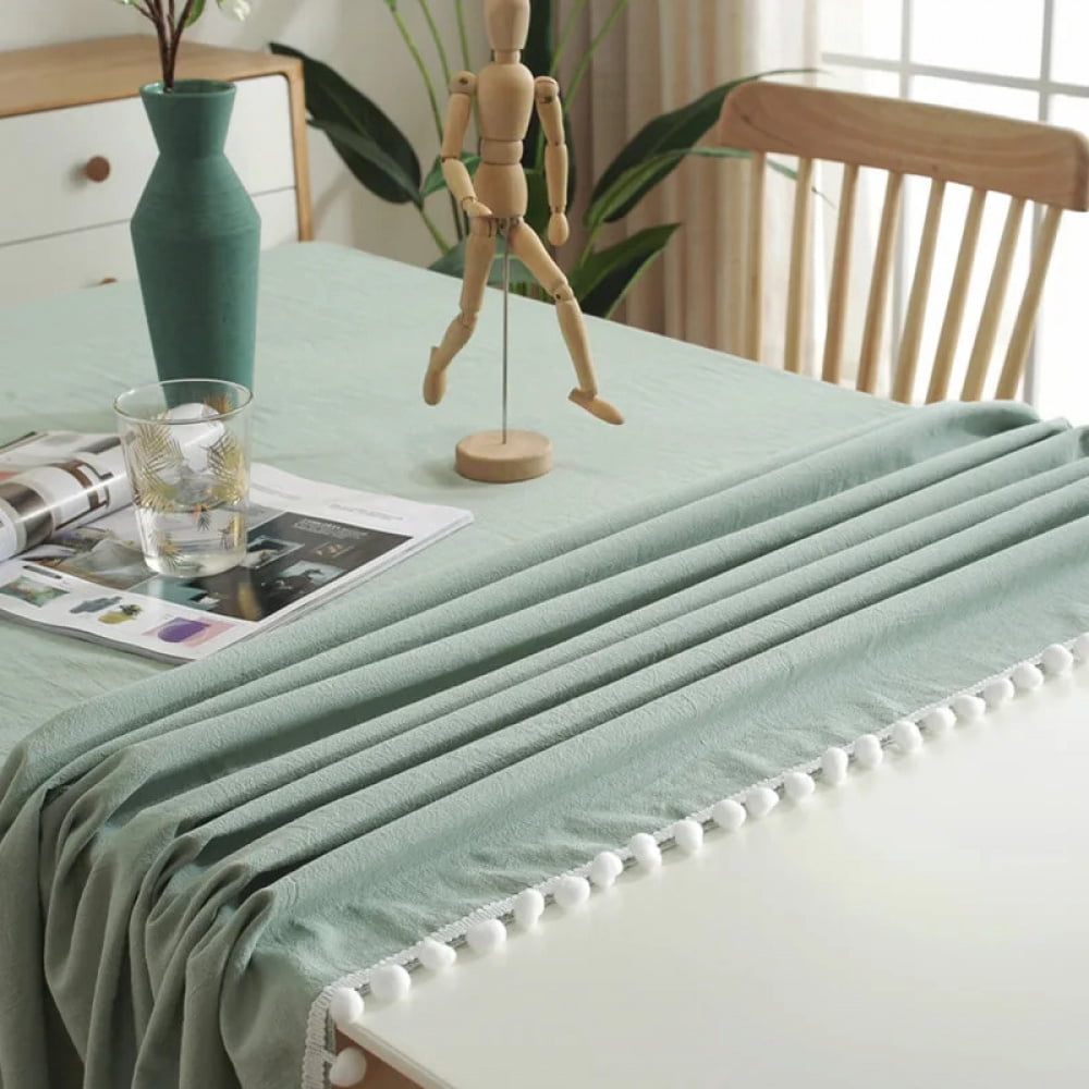 Cotton Fabric Tablecloth Tassels Stitching Washable Table Cloth for ...