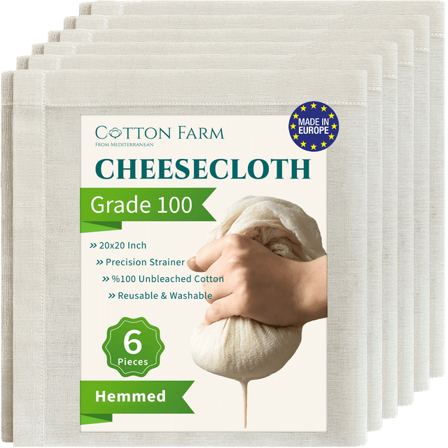 Cotton Farm Grade 100 Cheese Cloths, 20x20 inch, 100% Natural, Reusable ...