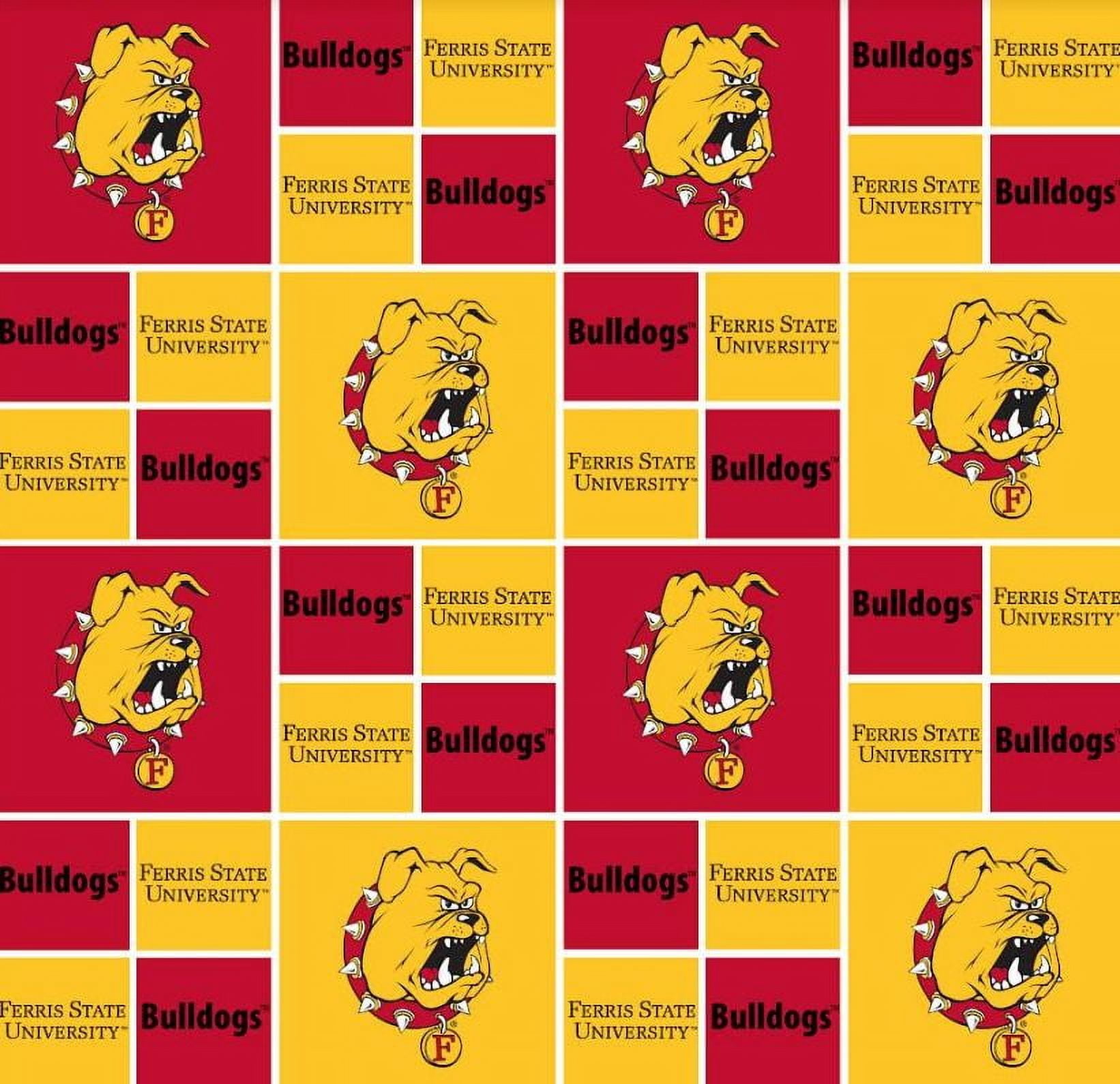 Cotton Ferris State University Bulldogs College Cotton Fabric Print by ...