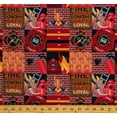 Cotton Firefighters Patchwork Fireman Fire Department Flames Squares ...
