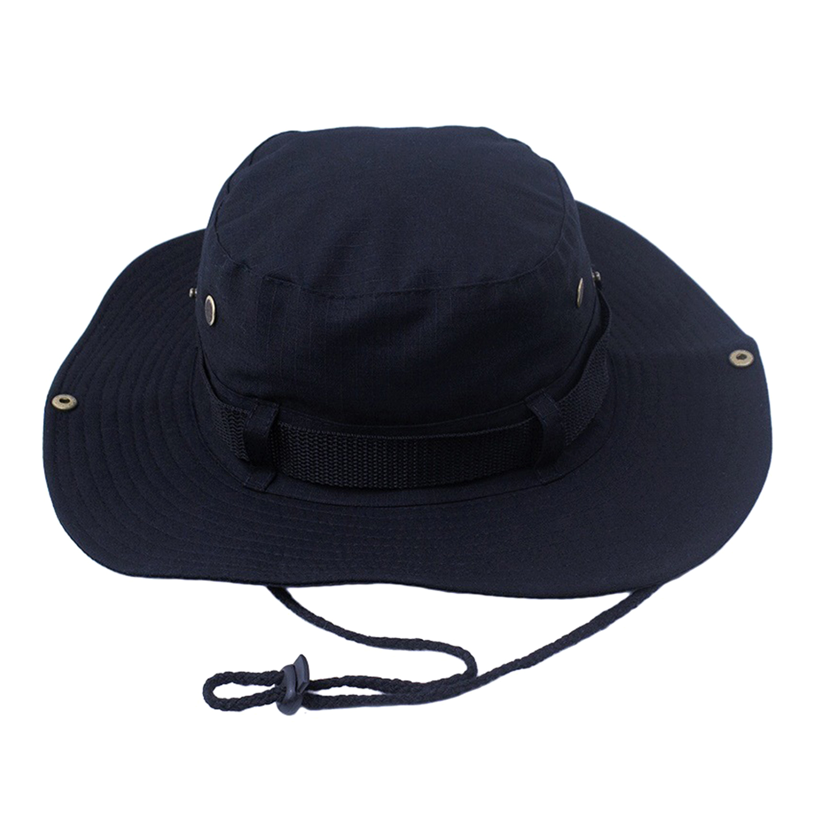 Cotton Fishing Cap With Wide Border Sun Shield Adjustable Chin Cord for ...