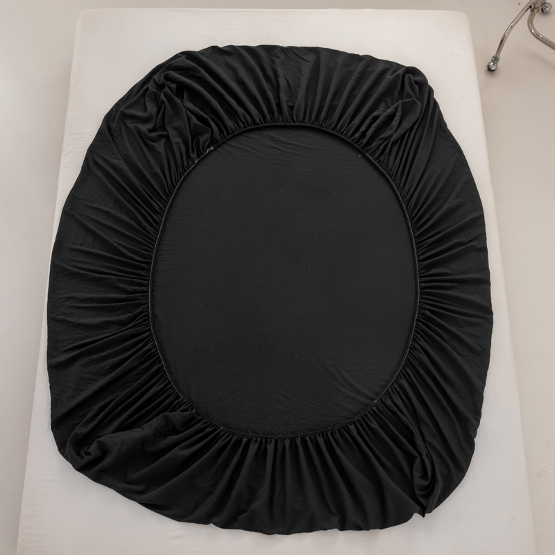 Cotton Fitted Bed Sheet with Elastic Band All Around Non-Slip ...