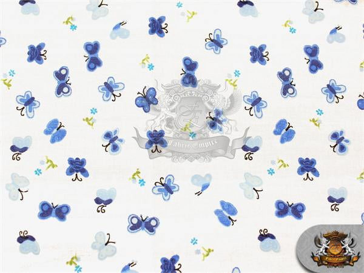 Cotton Flannel BUTTERFLY BLUE Fabric / 45" Wide / Sold by the Yard ...