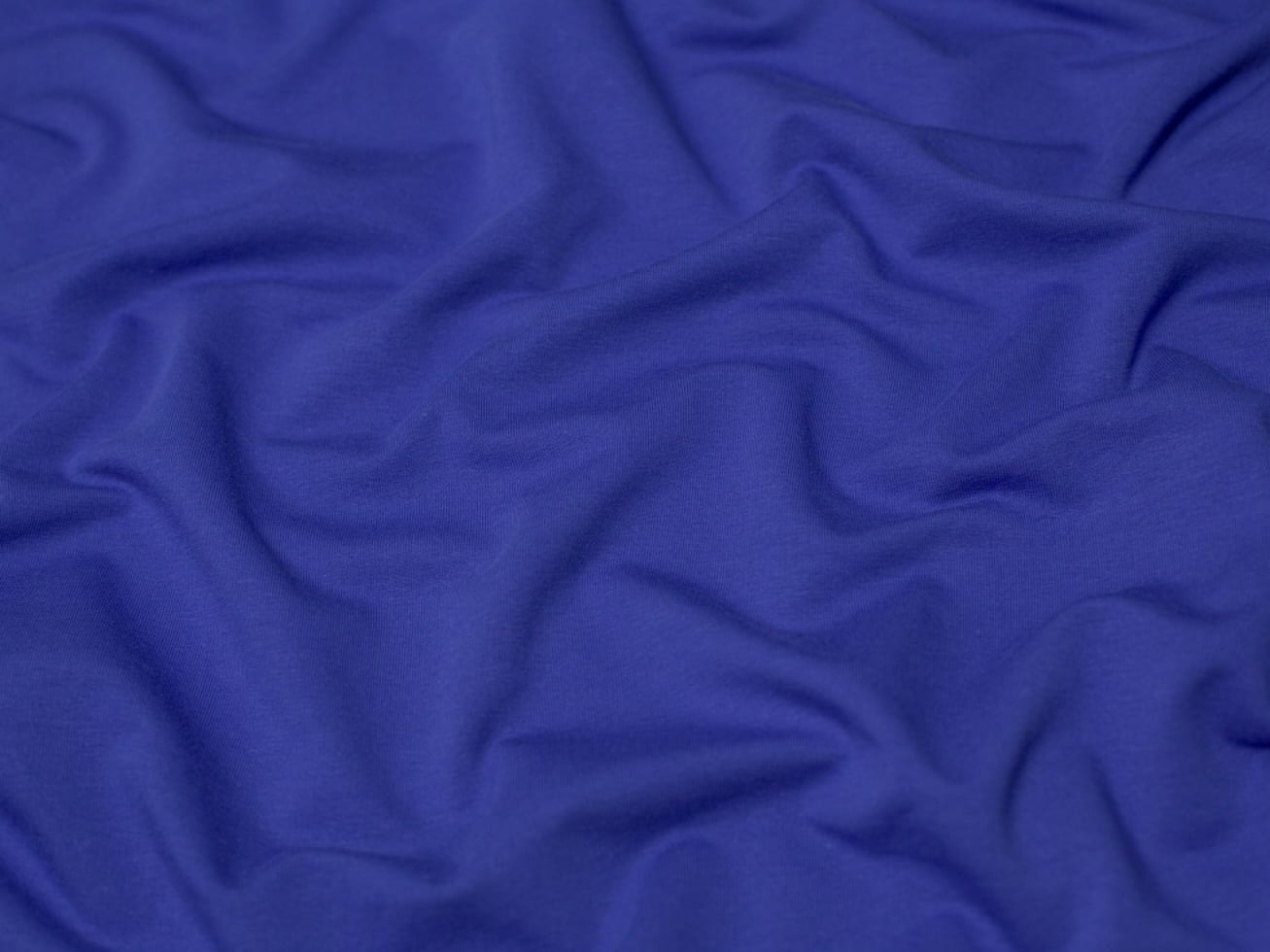 Cotton Fleece Back Sweatshirt Stretch Knit Fabric Cobalt Blue - per ...