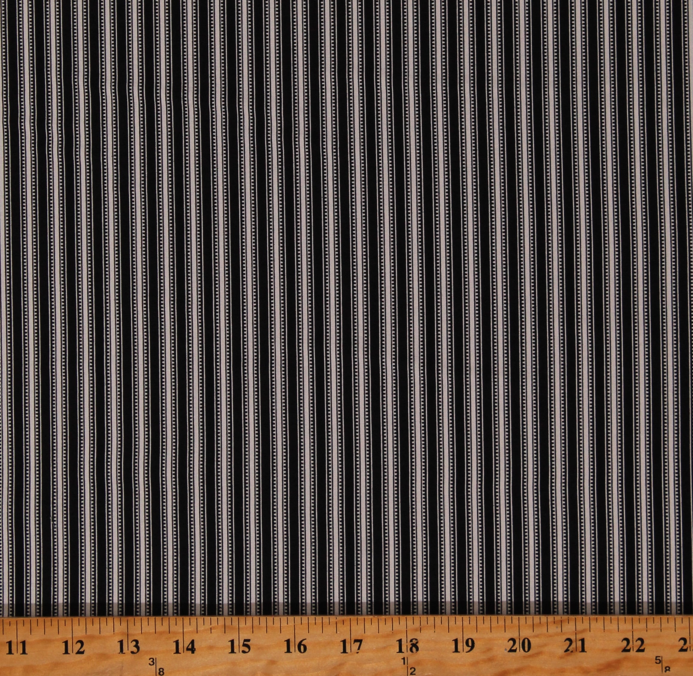 Cotton Fleur Noire Dutch Patterned Stripes Striped Black and White ...